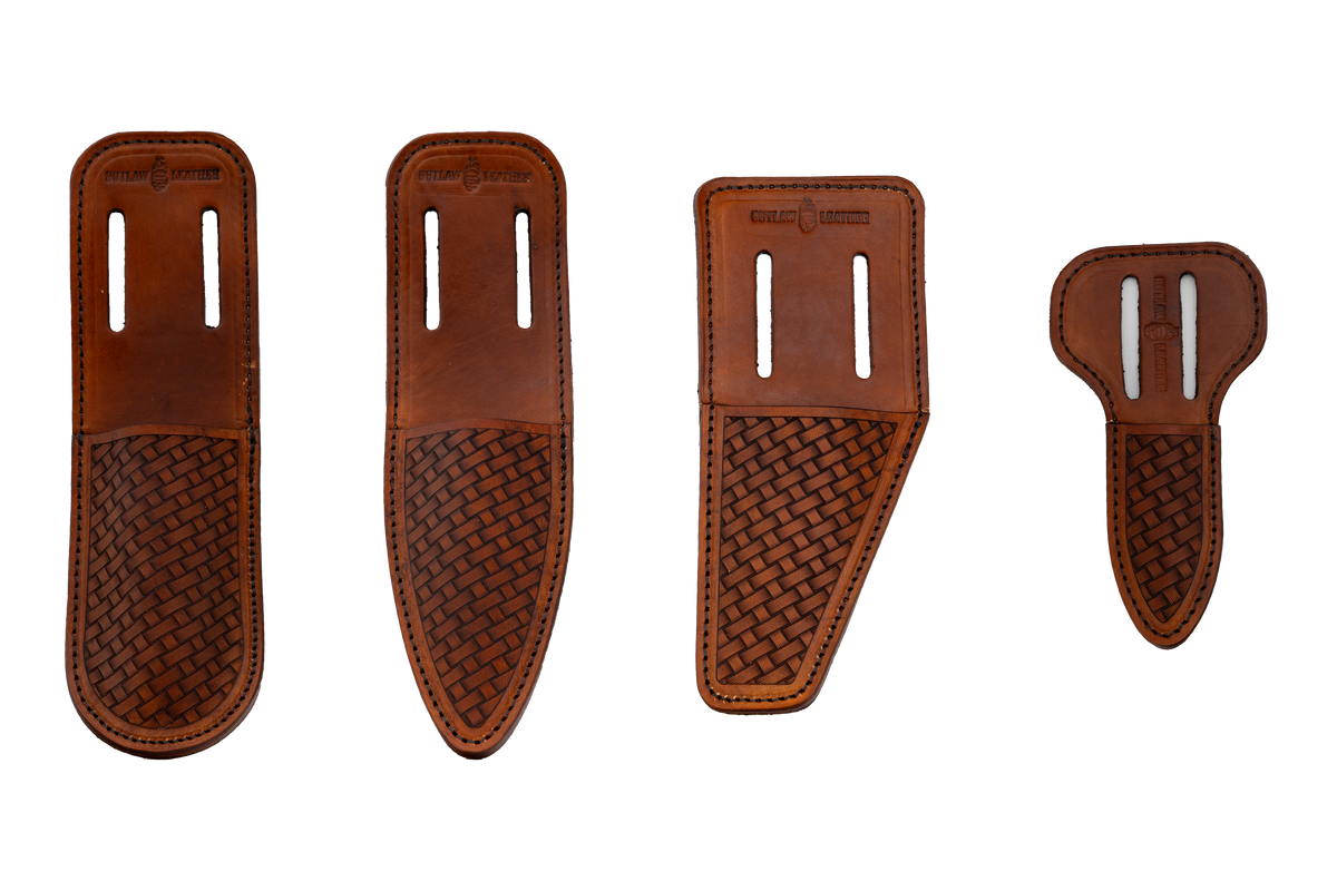 OUTLAW LEATHER - BASKETWEAVE TAN TOOL POUCHES