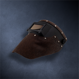 Outlaw Leather- Slimline Welding Hood - Brown Floral Suede