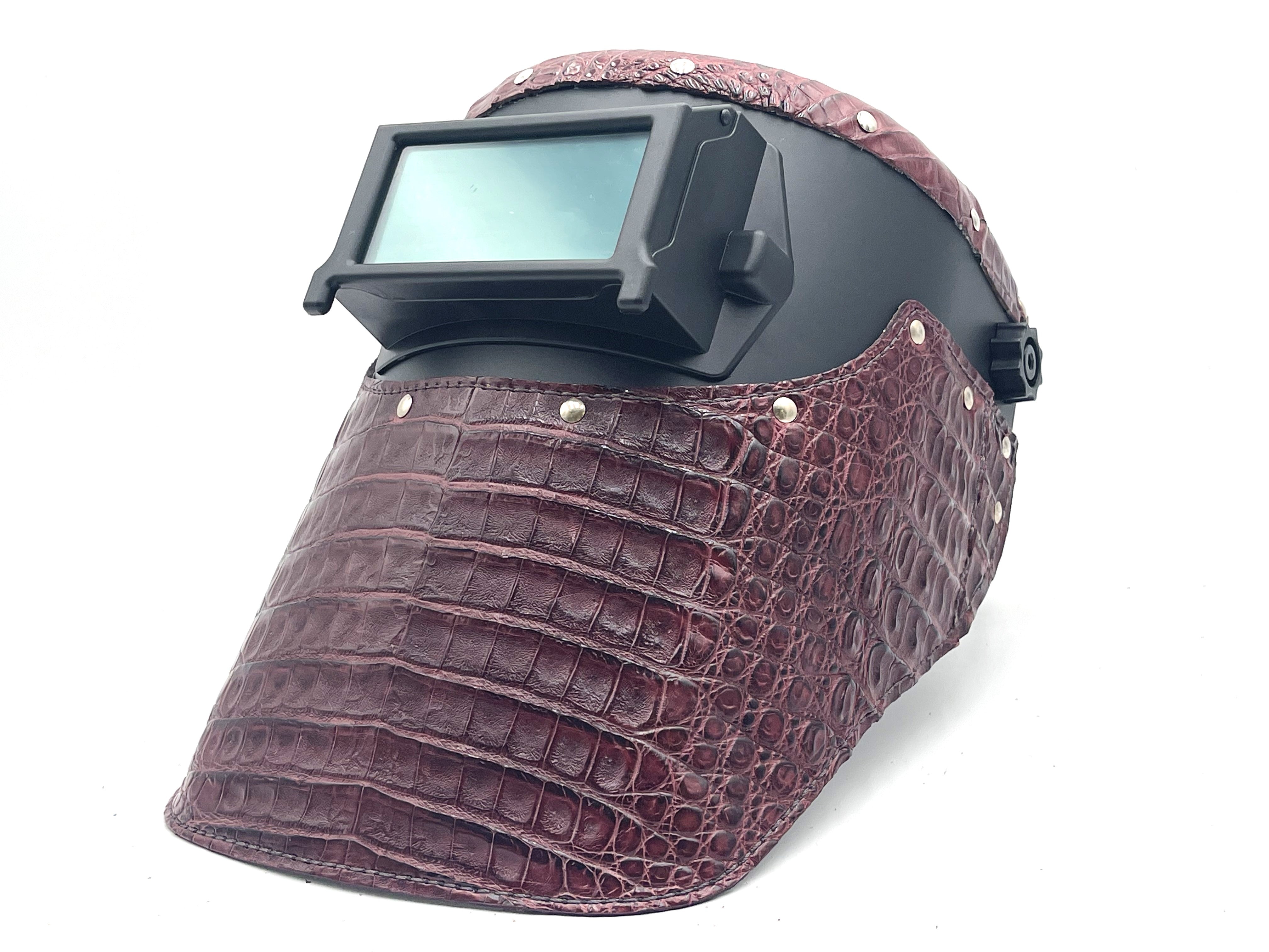 ***IN STOCK*** Outlaw Leather - Welding Hood - Burgundy Caiman