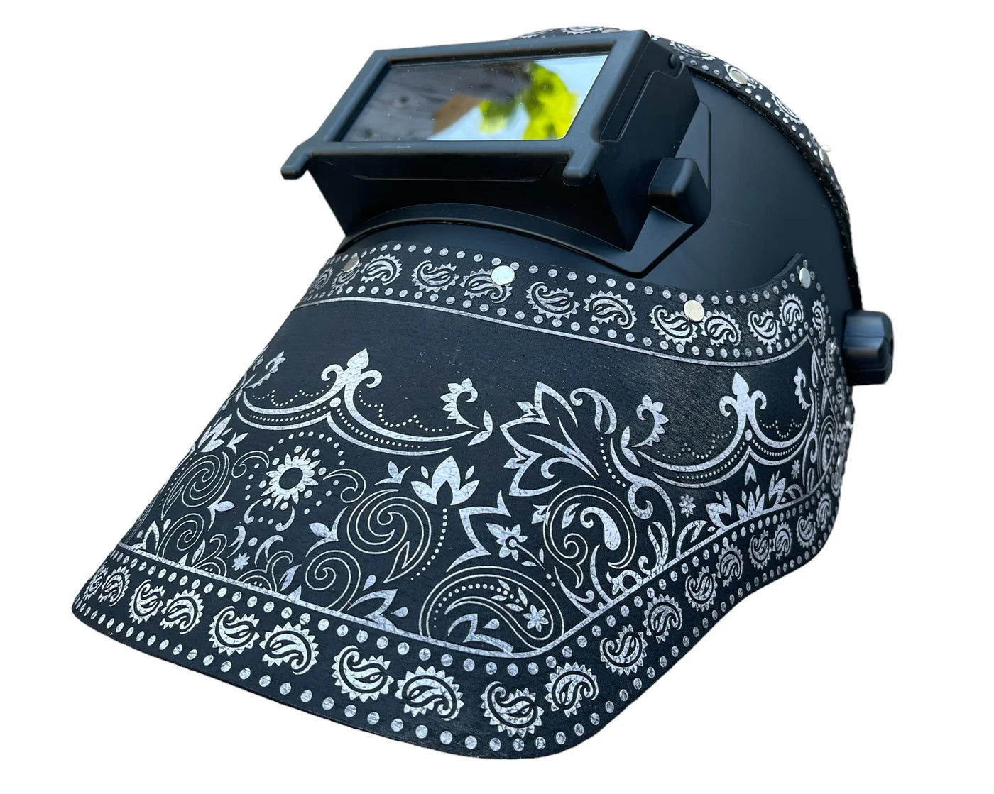 ***IN STOCK*** Outlaw Leather - Welding Hood - Bandana Paisley b/n