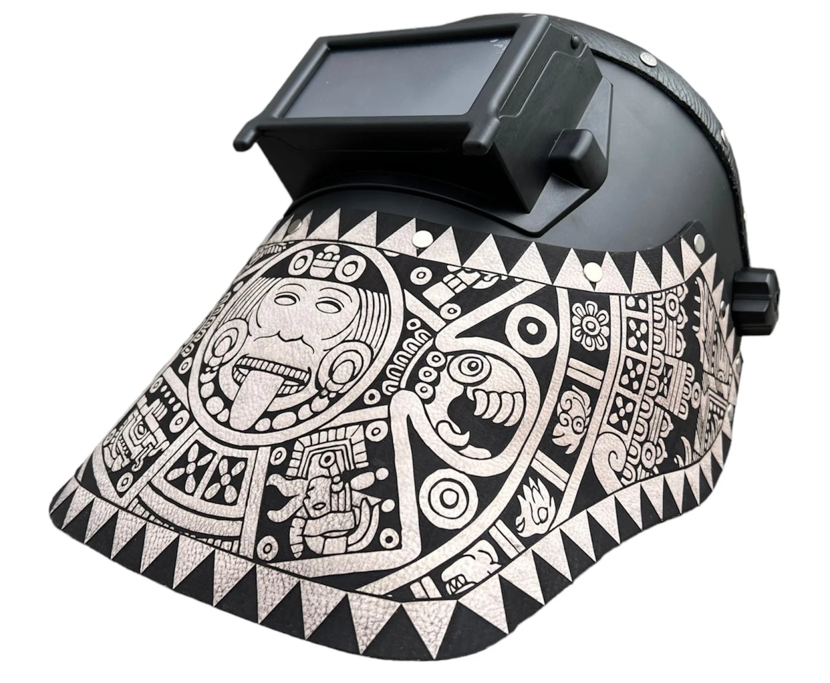 IN STOCK *** Outlaw Leather - Welding Hood - Spiked Aztec Hood
